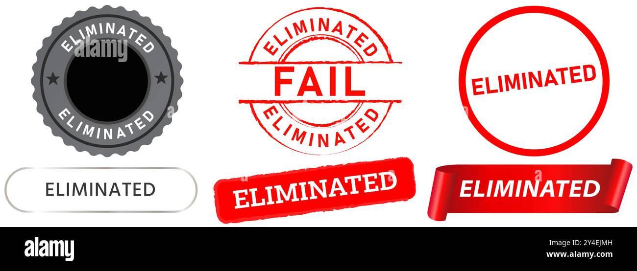 Eliminated elimination dismiss qualified stamp badge sign sticker ...