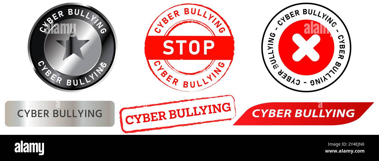Stop cyber bullying bad behavior social media problem issue internet ...