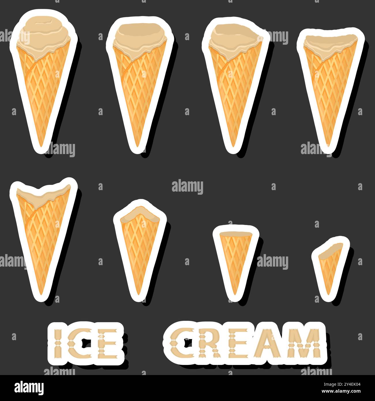 Big colorful set different forms natural dessert ice cream of ...