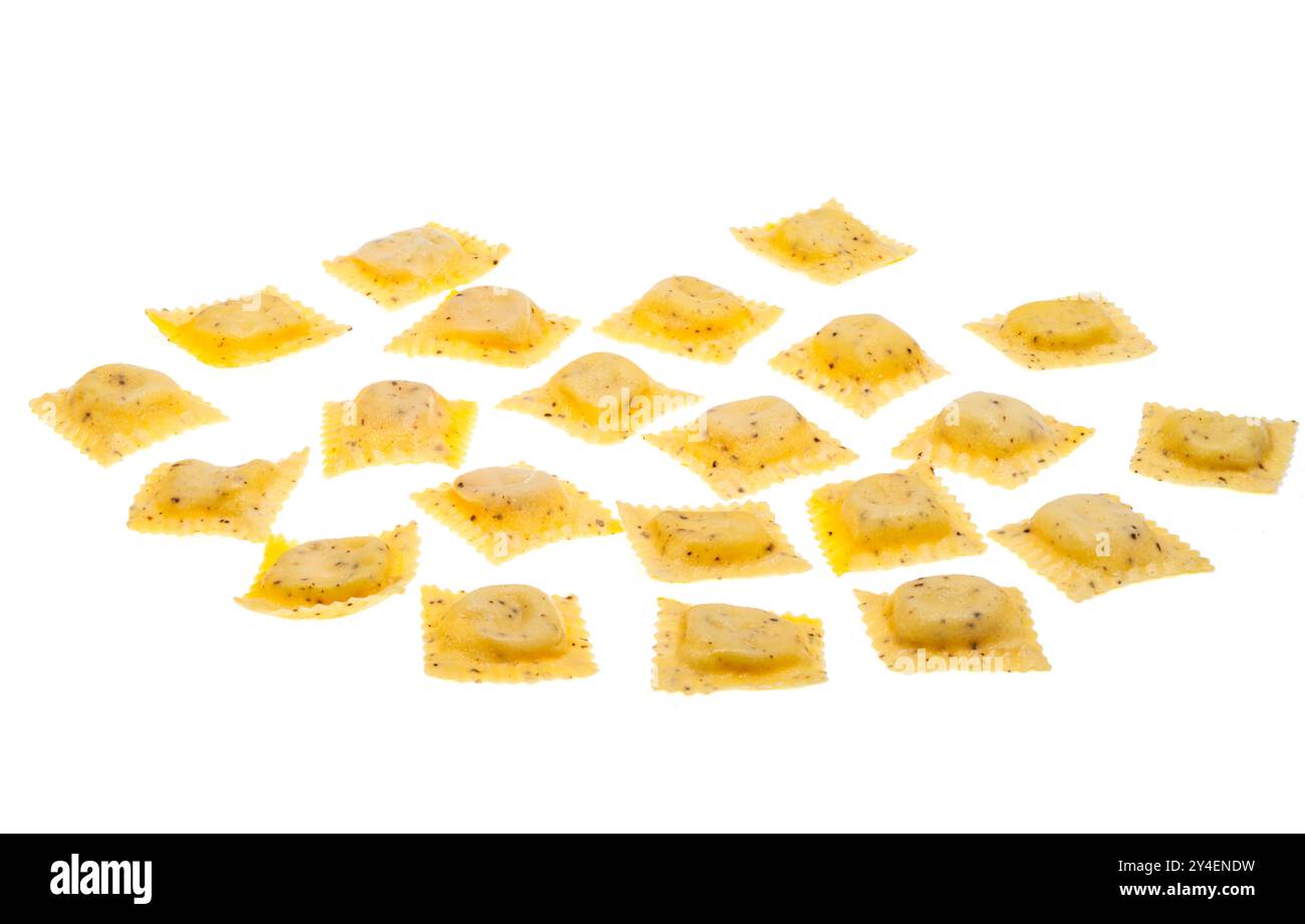italian ravioli isolated on white background Stock Photo - Alamy