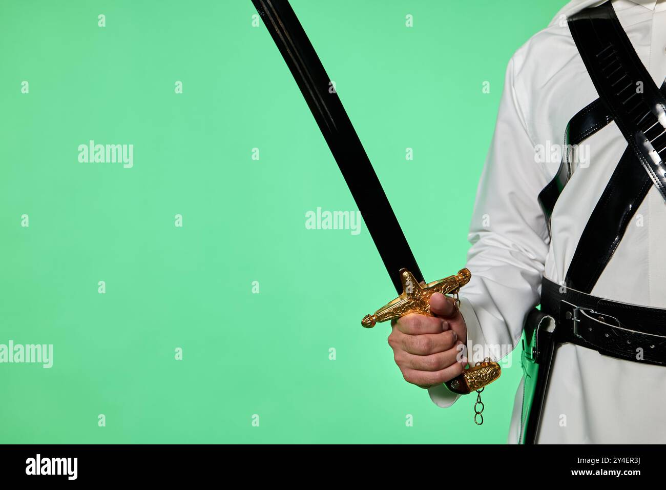 Traditional Saudi out-feet on chromakey. Arabian long saber - saif ...