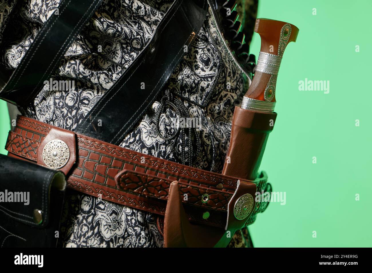 Traditional Saudi out-feet on chromakey. An Arabic knife- the jambiya ...