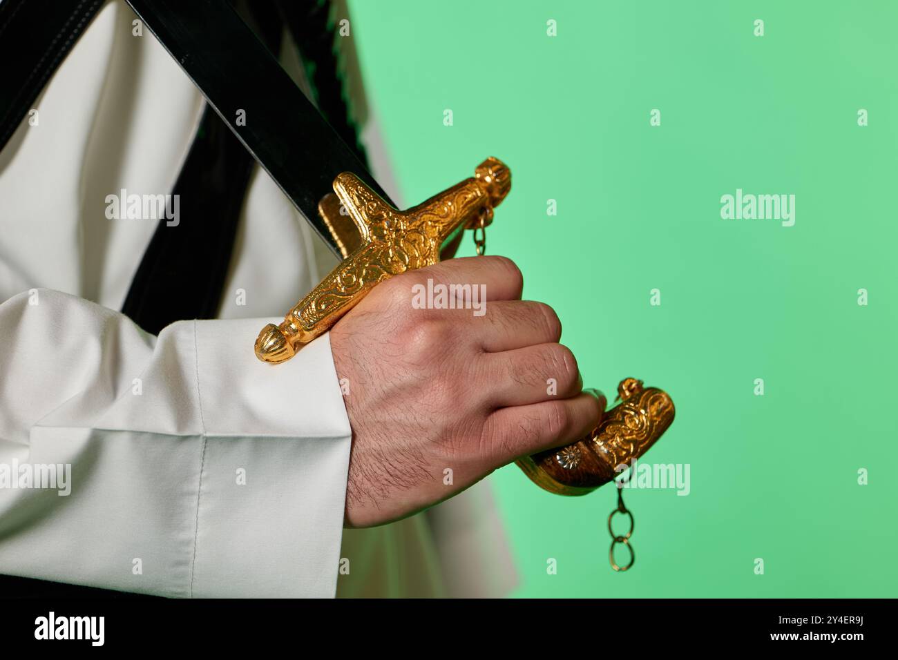 Traditional Saudi out-feet on chromakey. Arabian long saber - saif ...