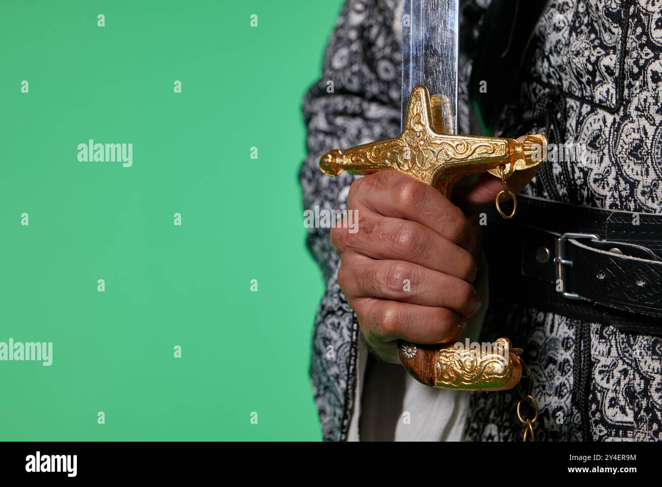 Traditional Saudi out-feet on chromakey. Arabian long saber - saif ...