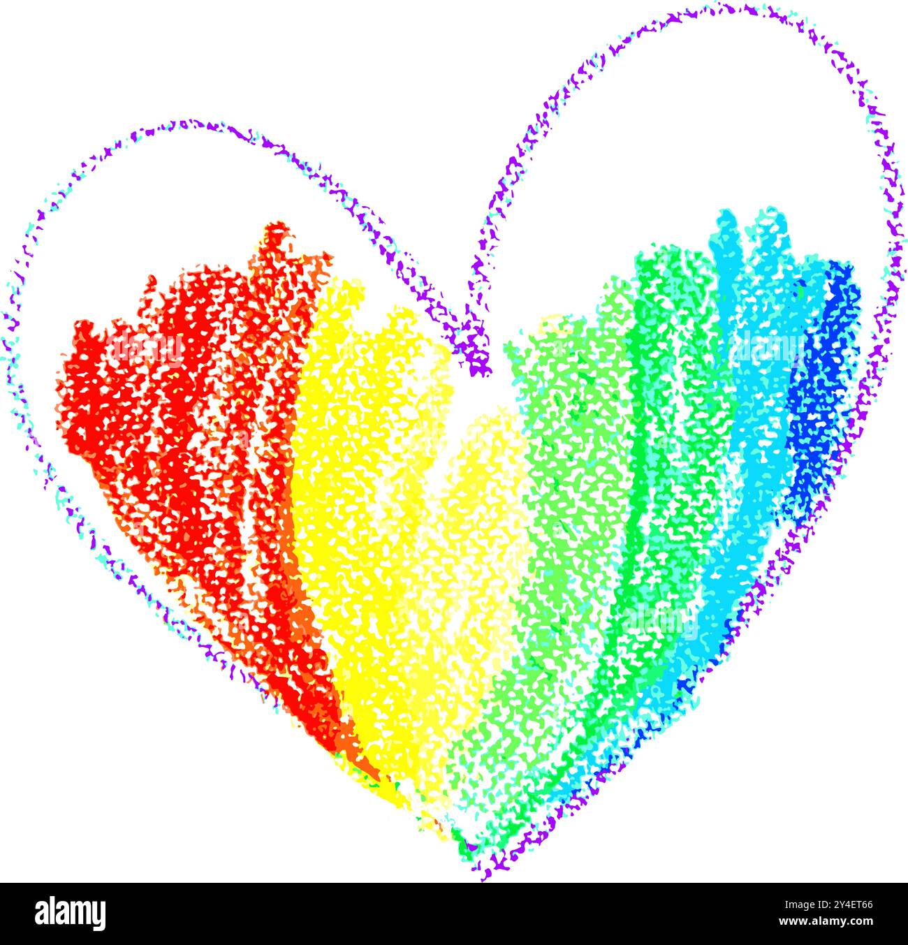 Chalk Drawn Rainbow Heart Child Illustration Stock Vector Image & Art ...