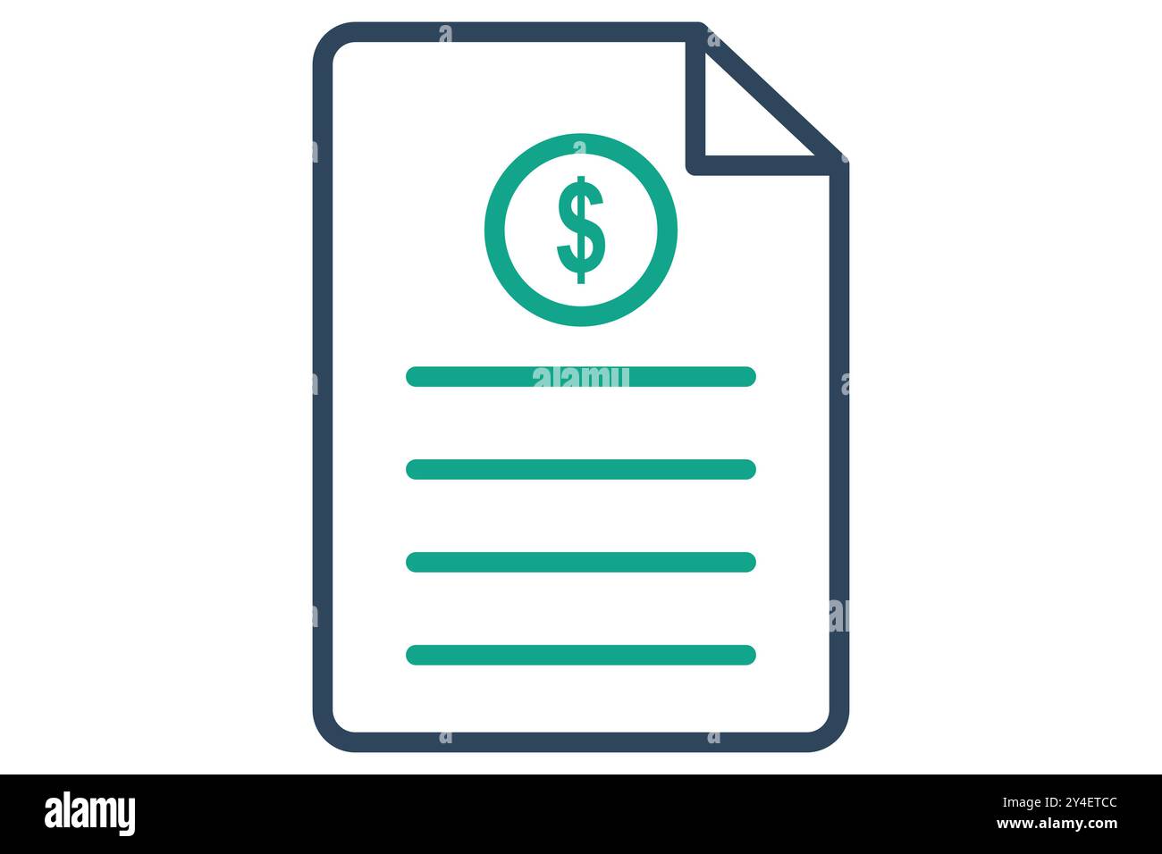 Invoice icon. line icon style. paper with dollar. icon related to bill ...
