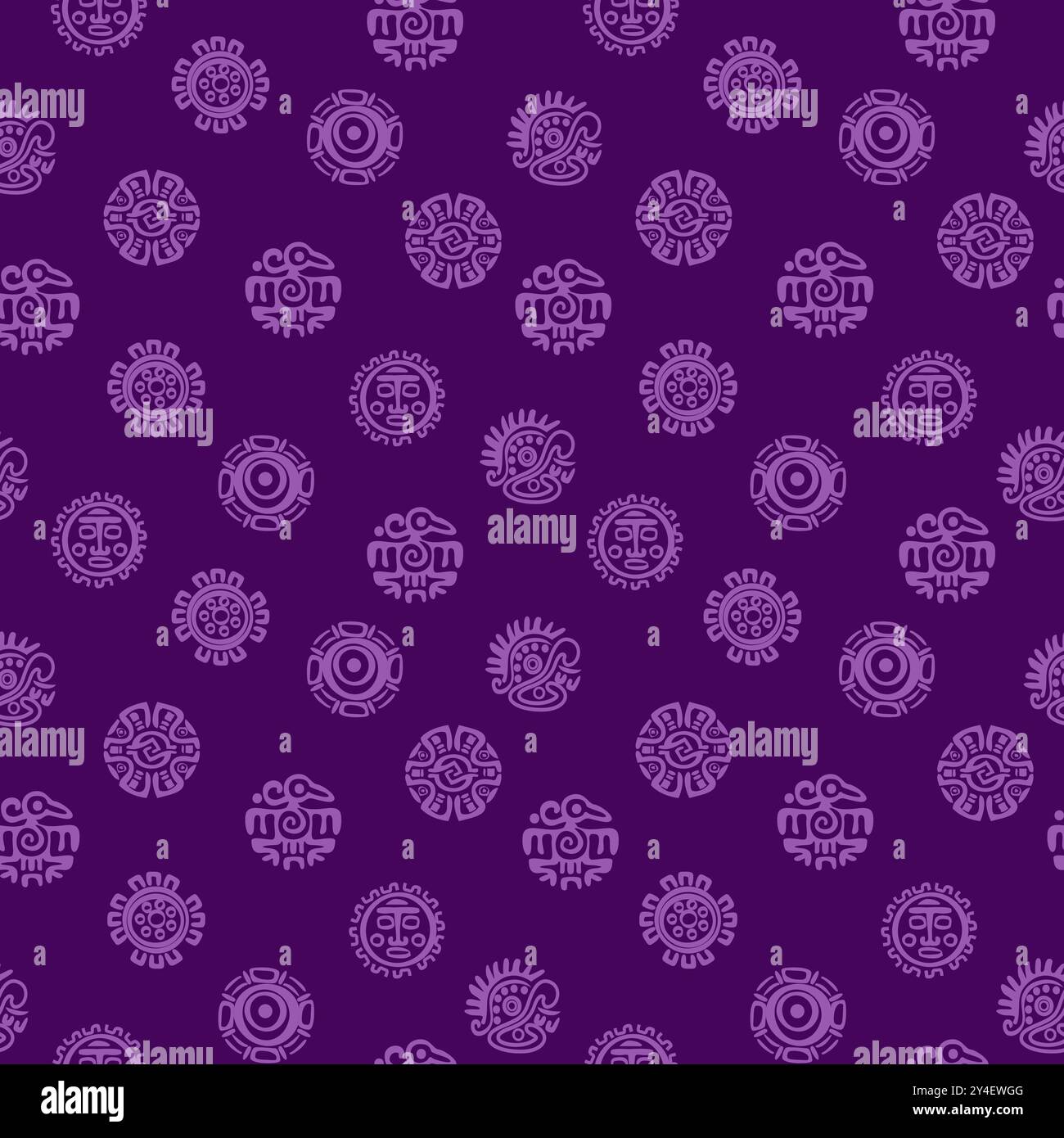 Seamless pattern with Maya or Aztec hieroglyphs. Seamless background ...
