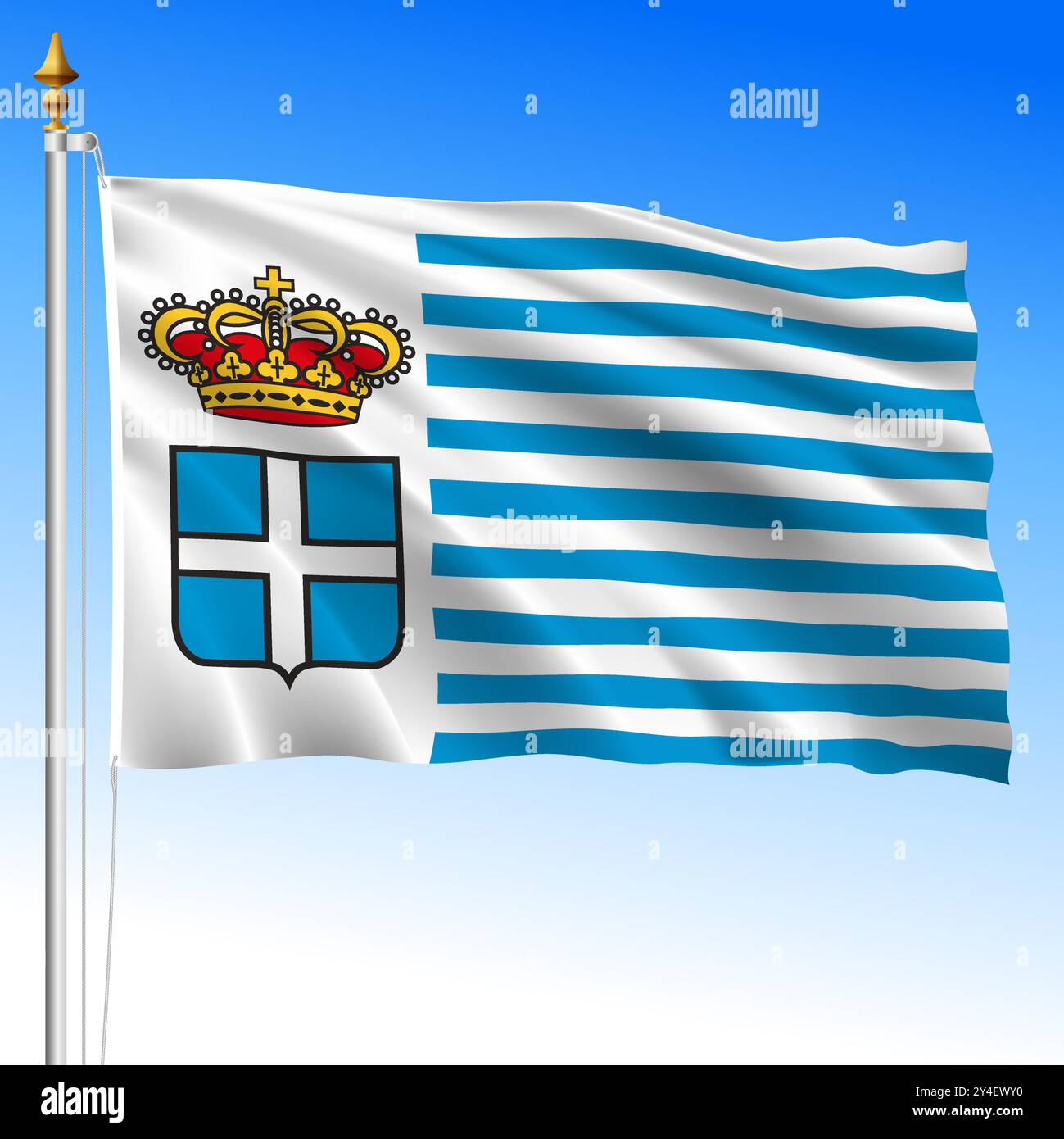 Principality of Seborga waving flag, Liguria, Italy, vector ...