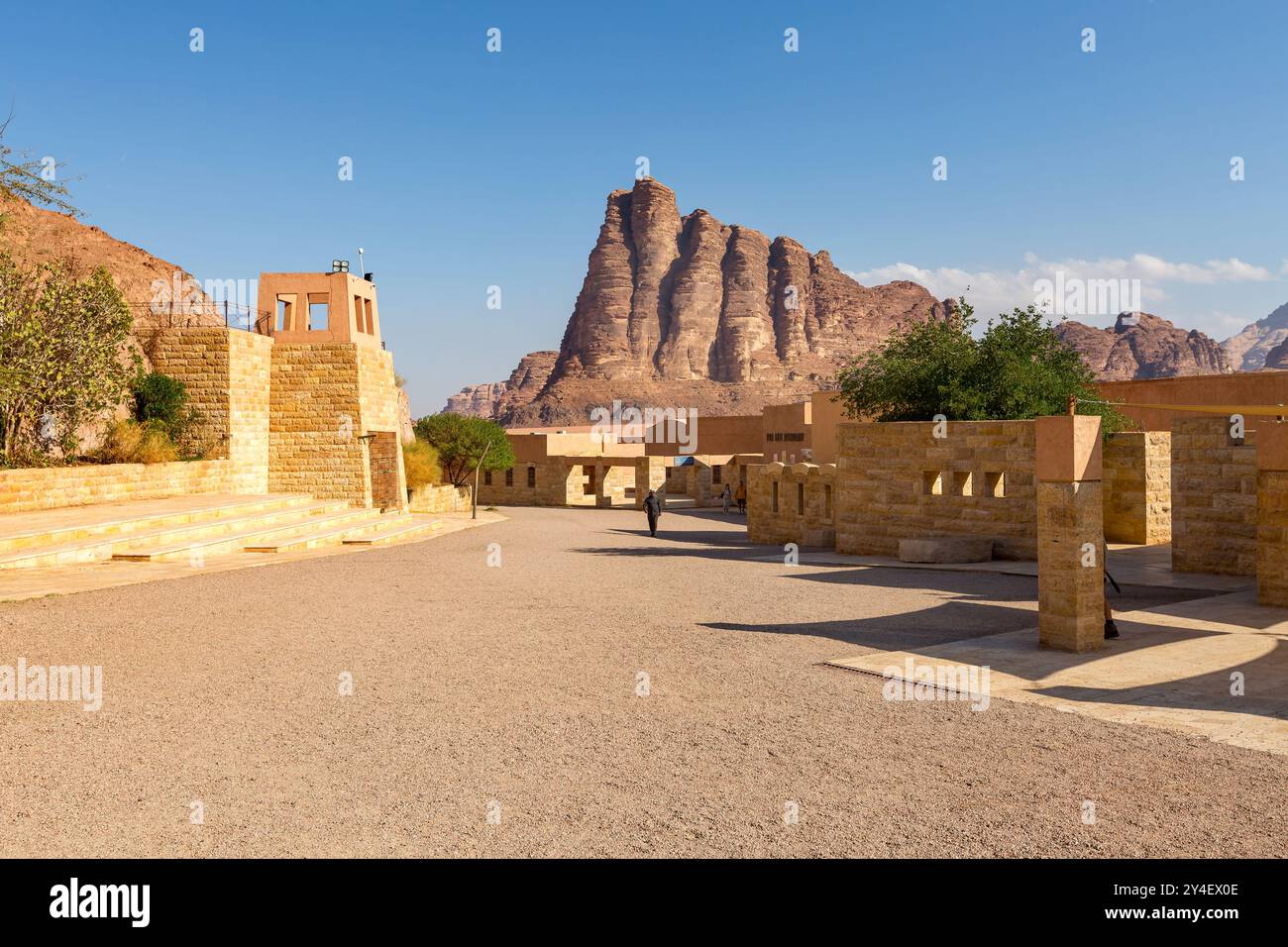 Jordan, Wadi Rum - November 2, 2022: View of entrance to Wadi Rum ...