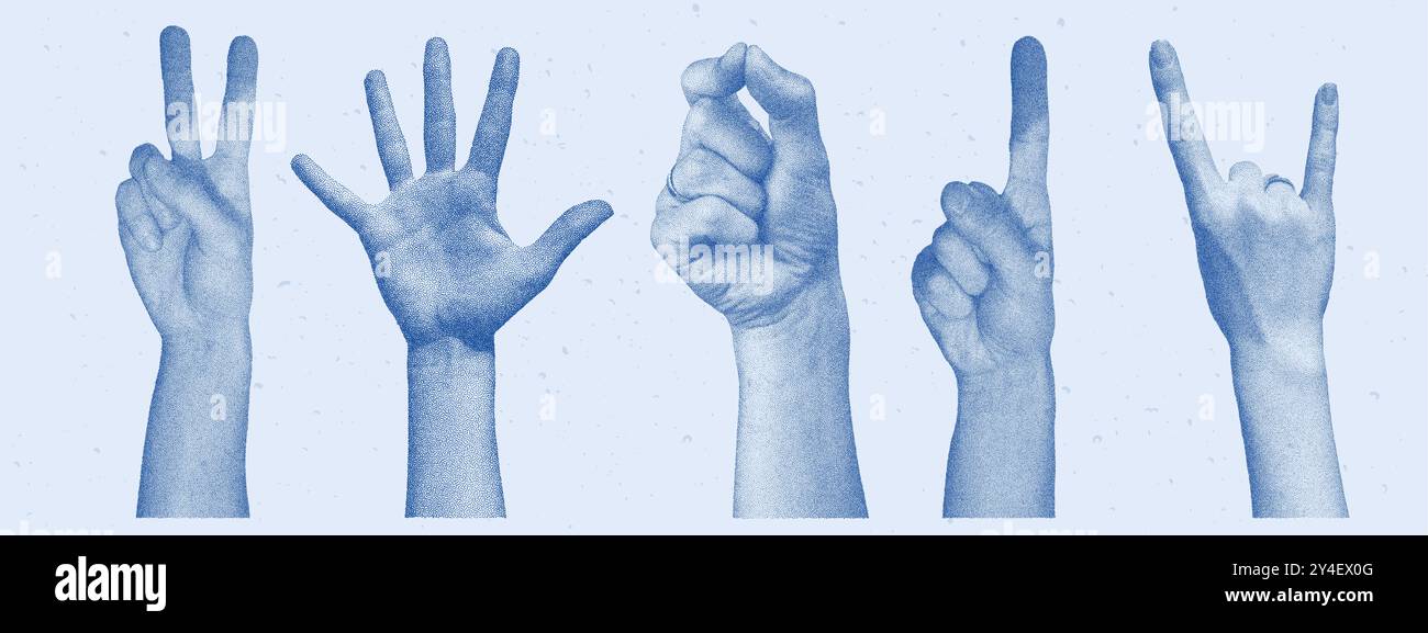 Monochrome photocopy retro design with human hands. Y2k collage design ...