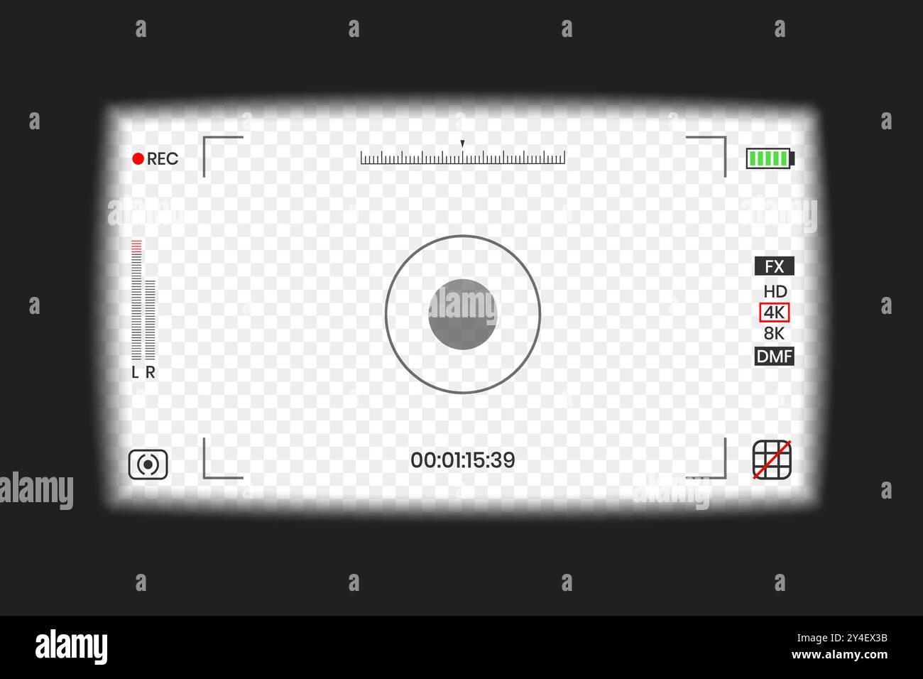 Camera viewfinder video or photo frame recorder flat style design ...