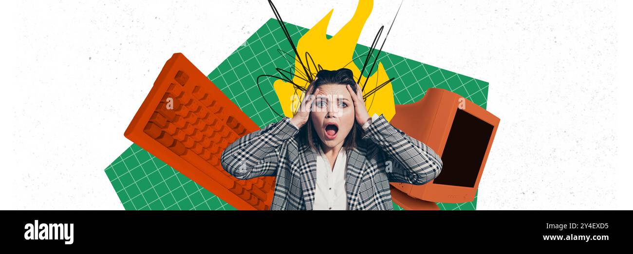 Composite trend artwork sketch image 3D photo collage of business ...