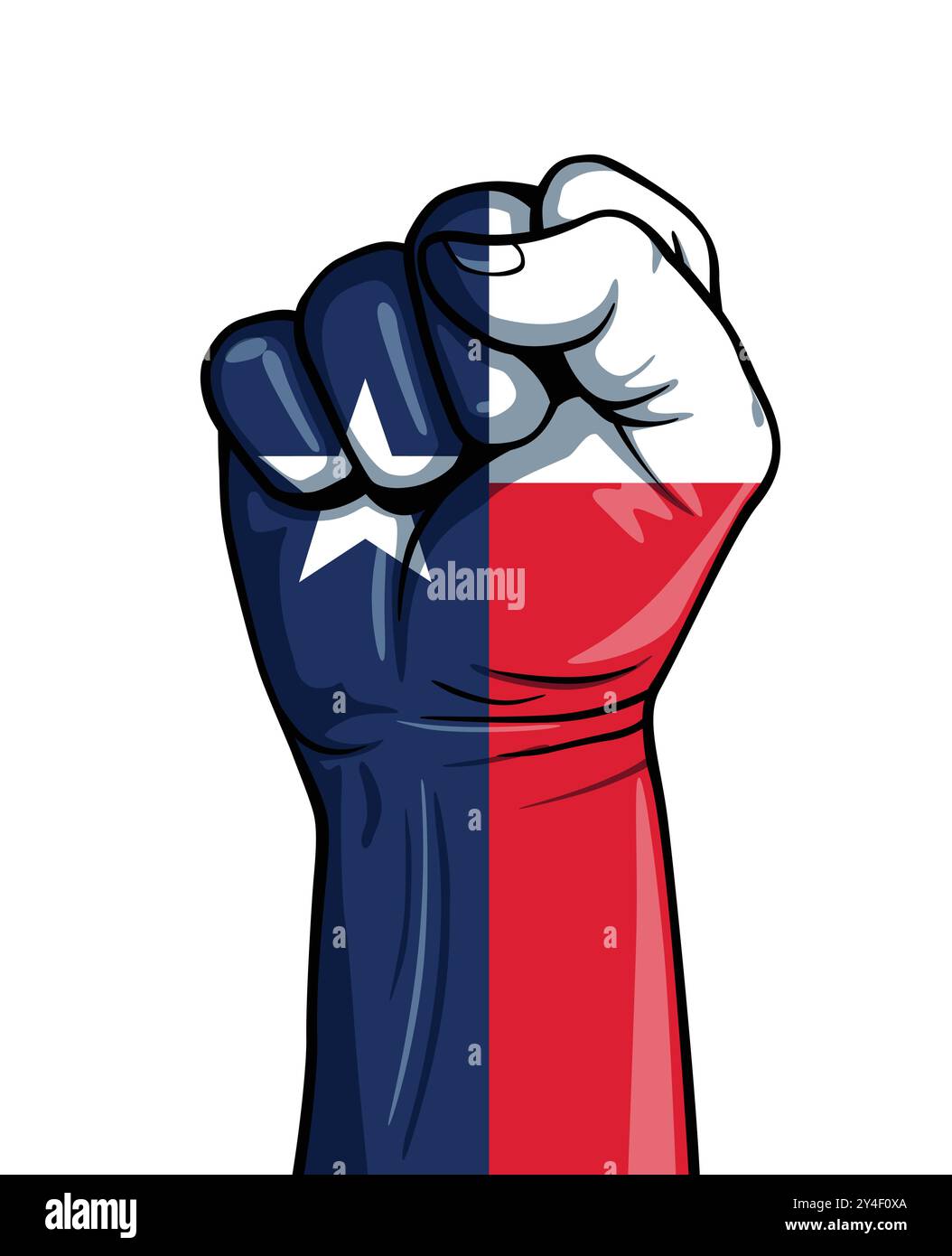 punching raised fist up with texas tx state flag illustration vector on ...