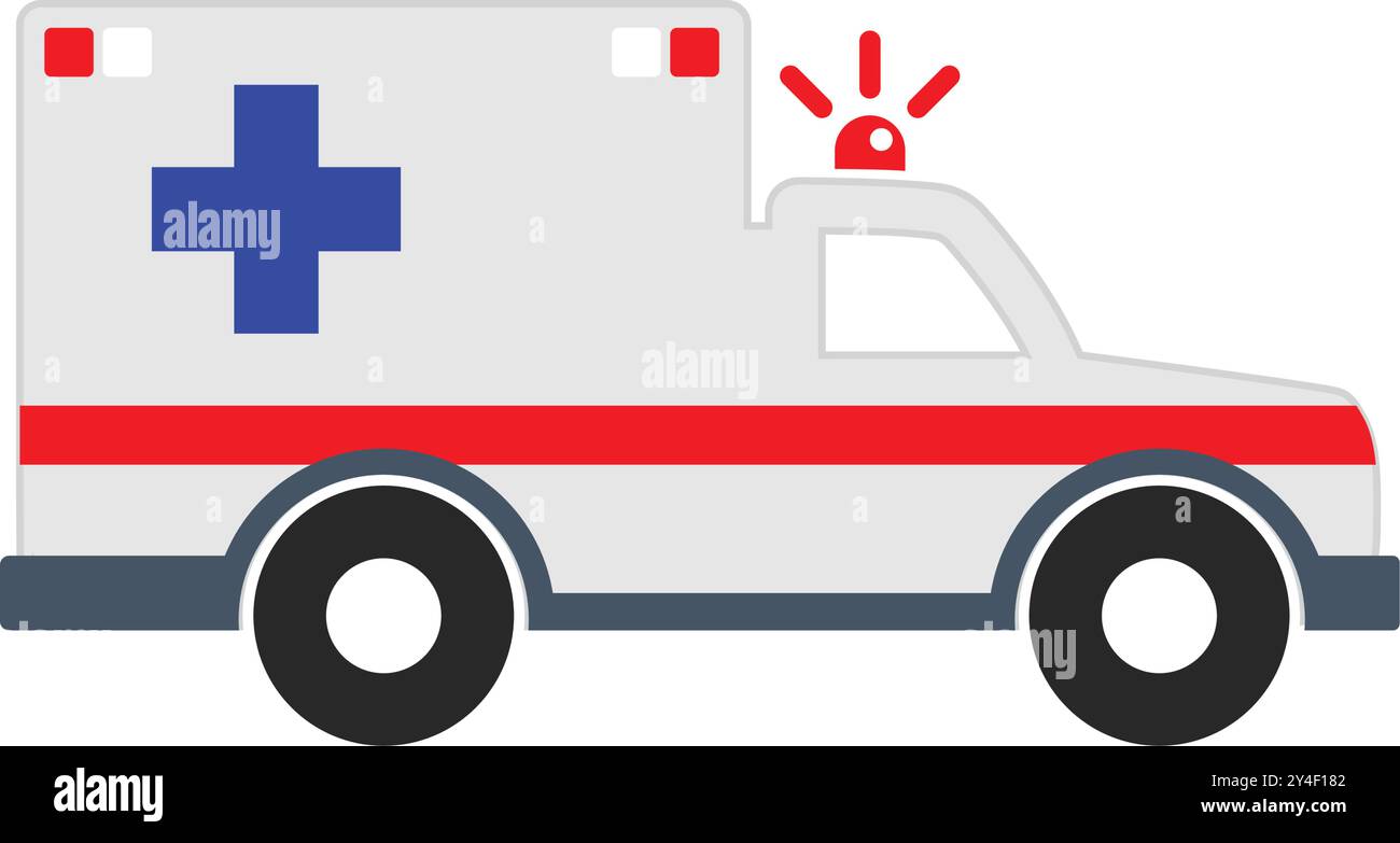 simple ambulance first aid medical car truck van icon silhouette side ...