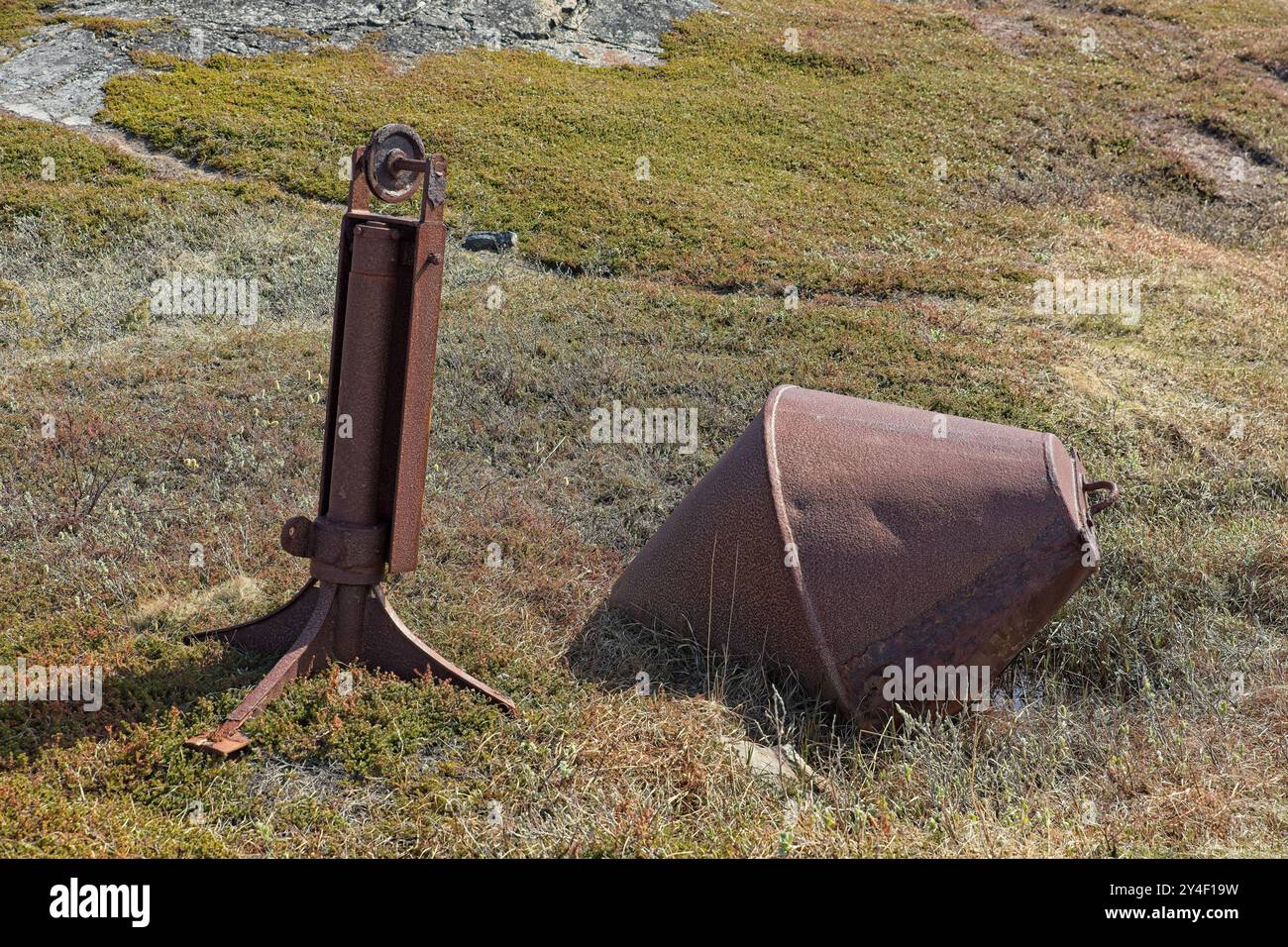 Closeup of rusty buoy abandoned on the ground Stock Photo - Alamy