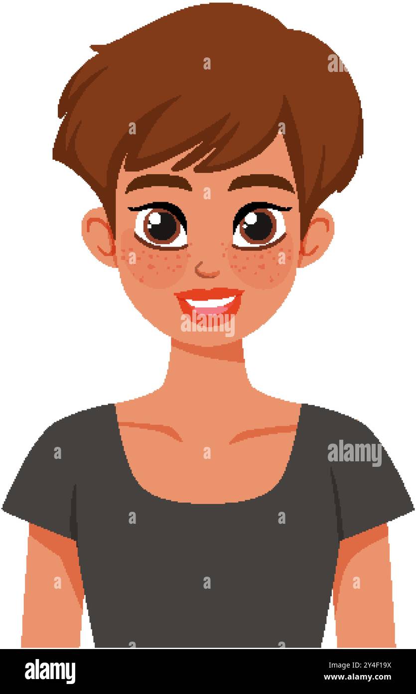 Illustration of a happy woman smiling Stock Vector Image & Art - Alamy