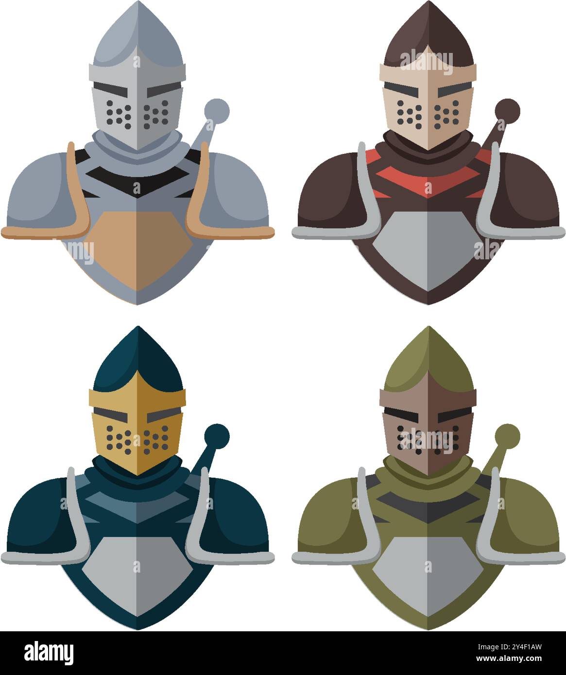 Four knights in different colored armor Stock Vector Image & Art - Alamy