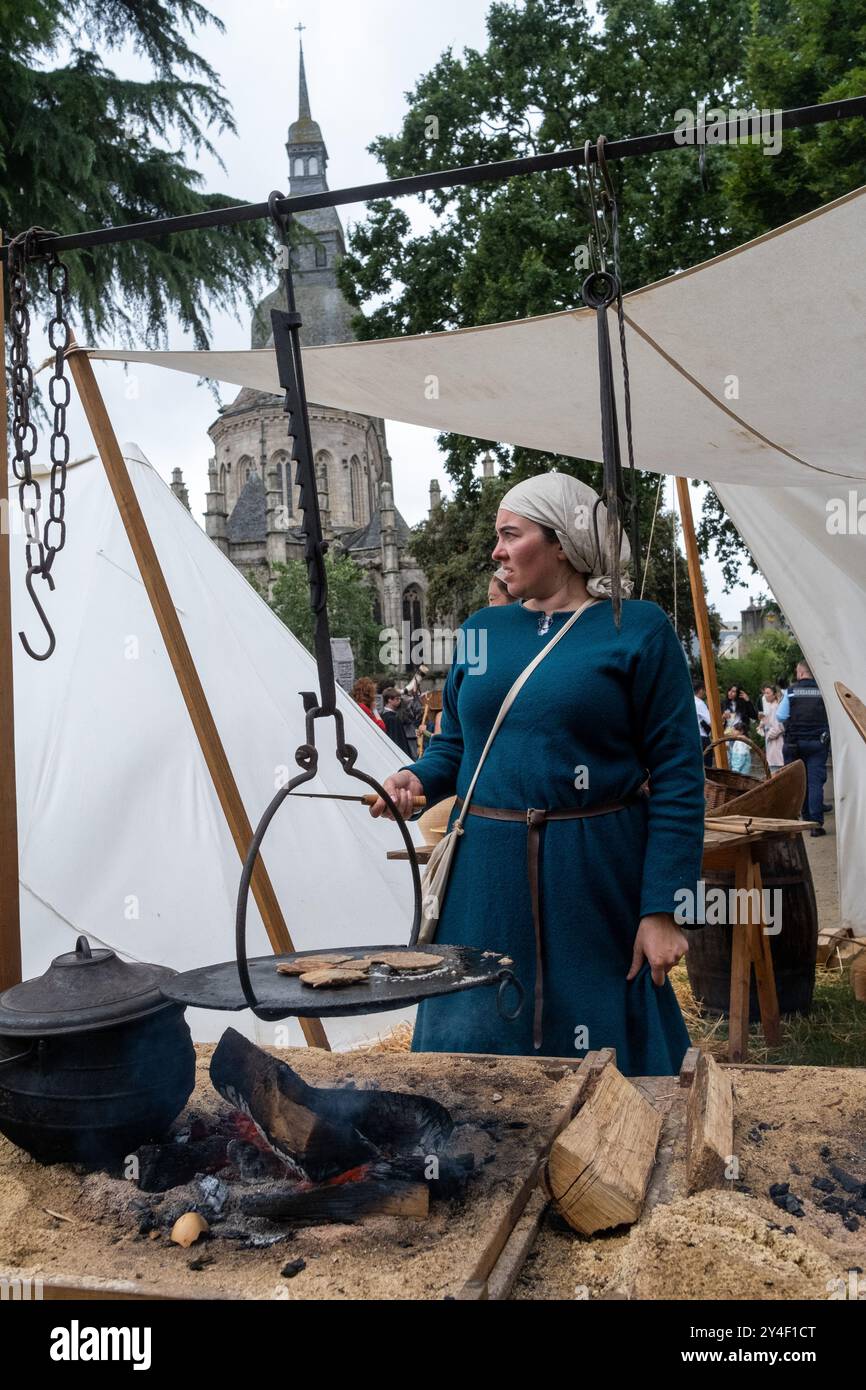 Traditional cooking workshop from the Middle Ages with black wheat ...