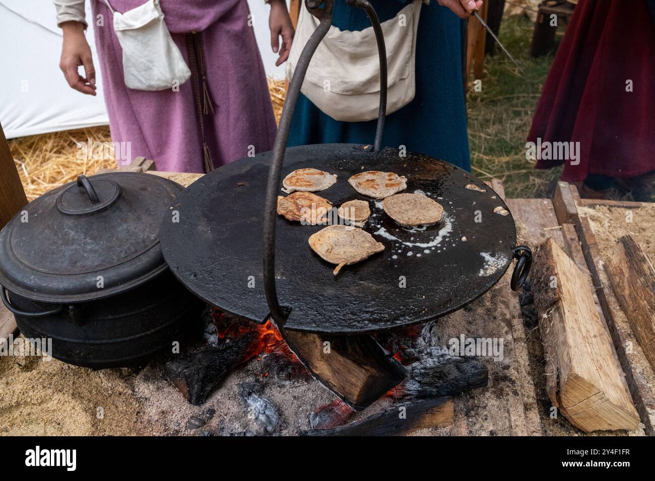 Traditional cooking workshop from the Middle Ages with black wheat ...