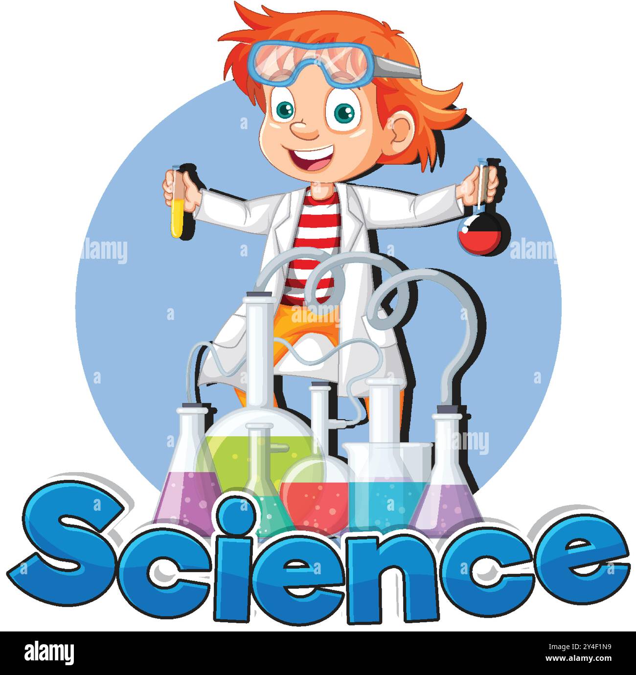 Child experimenting with colorful lab equipment Stock Vector Image ...