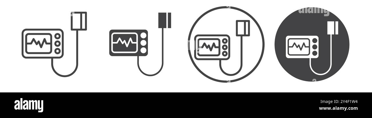 Blood pressure meter icon set in thin line outline style and linear ...