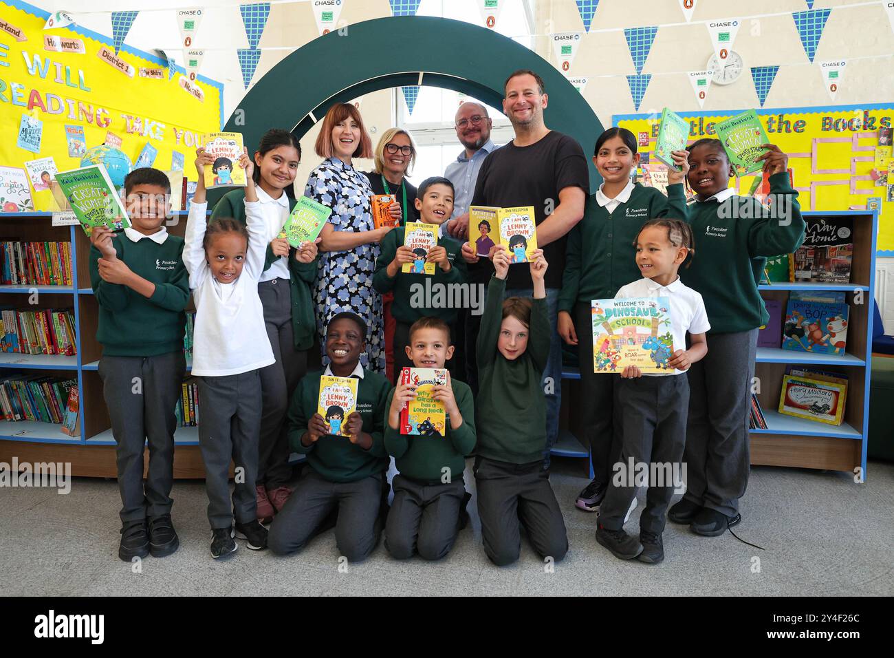 EDITORIAL USE ONLY Children at Fossdene Primary School in Greenwich are ...