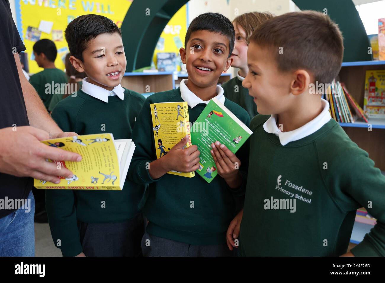 EDITORIAL USE ONLY Children at Fossdene Primary School in Greenwich are ...