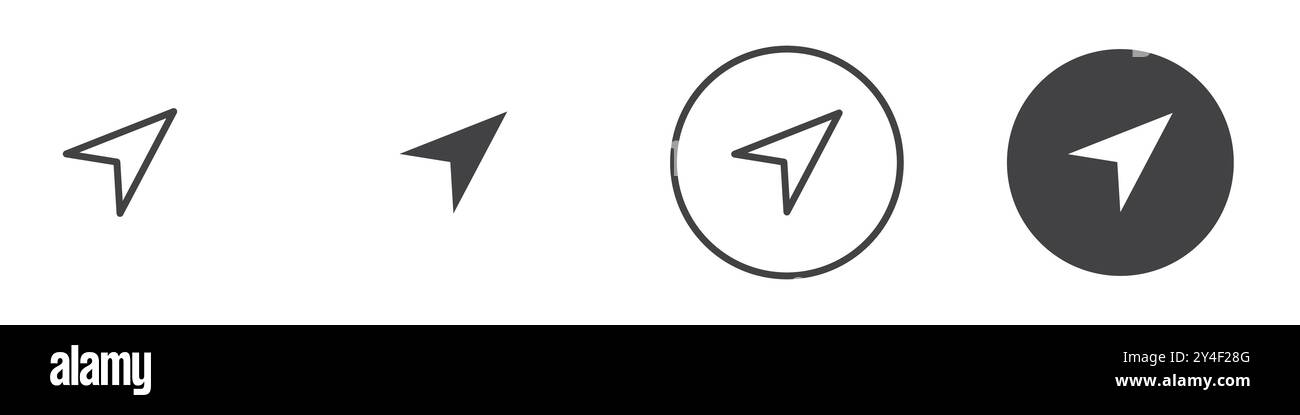 Compass Icon Set In Thin Line Outline Style And Linear Vector Sign Stock Vector Image And Art Alamy