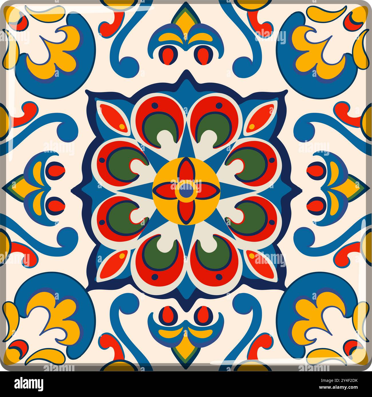 Detailed geometric tile design Cut Out Stock Images & Pictures - Alamy