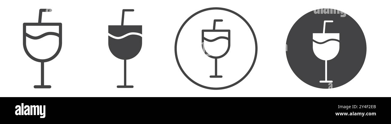 Drink icon set in thin line outline style and linear vector sign Stock Vector Image & Art - Alamy