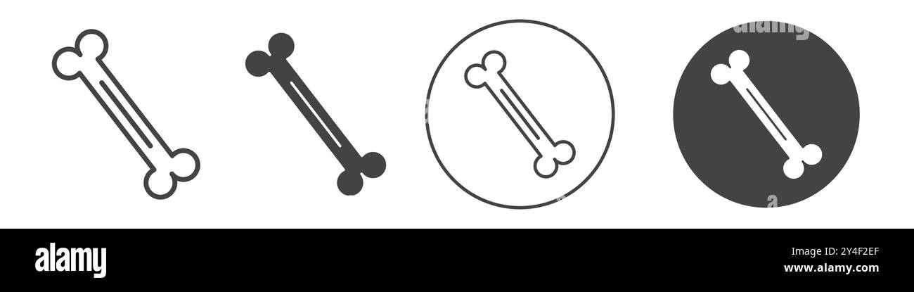 Bones Icon Set In Thin Line Outline Style And Linear Vector Sign Stock Vector Image And Art Alamy