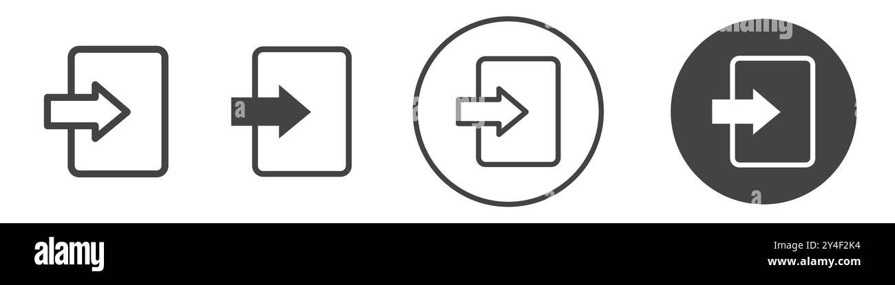 Exit icon set in thin line outline style and linear vector sign Stock Vector Image & Art - Alamy