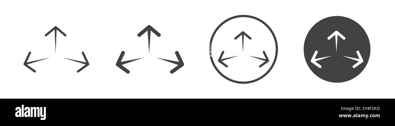 Expand icon set in thin line outline style and linear vector sign Stock Vector Image & Art - Alamy