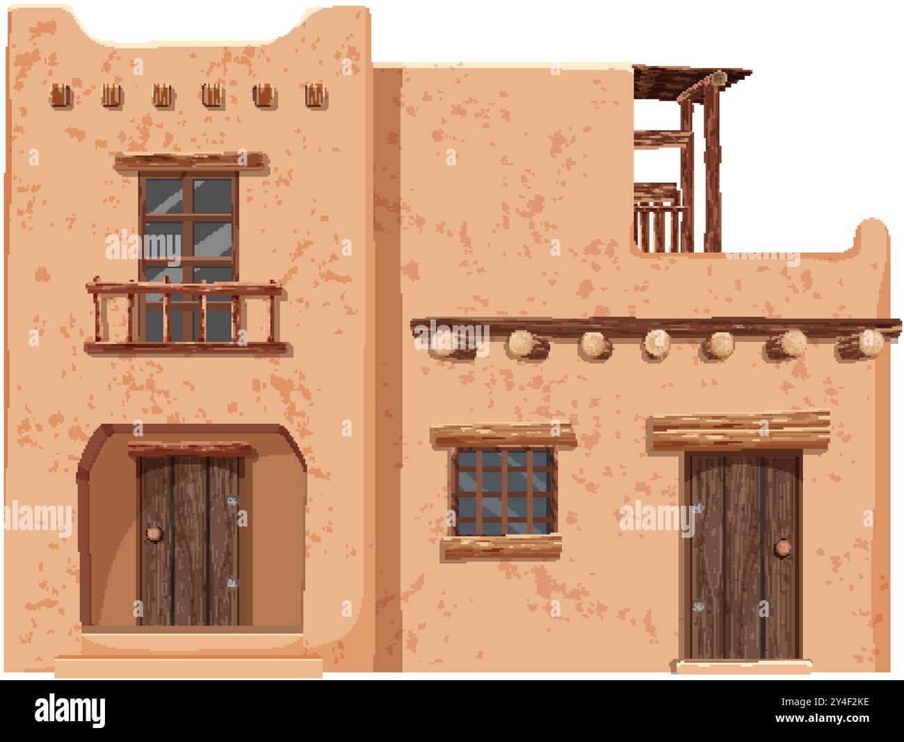 Illustration of a classic Mexican adobe house Stock Vector Image & Art ...