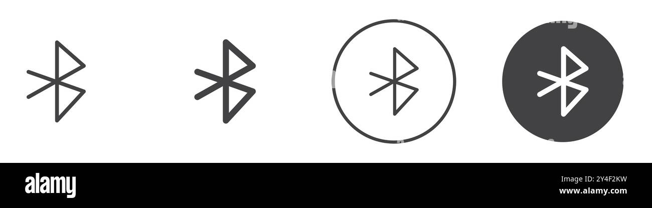 Bluetooth Icon set in thin line outline style and linear vector sign ...