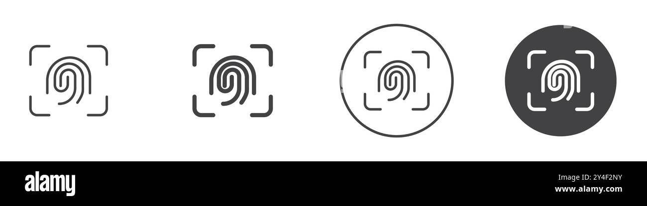 Fingerprint icon set in thin line outline style and linear vector sign Stock Vector Image & Art ...
