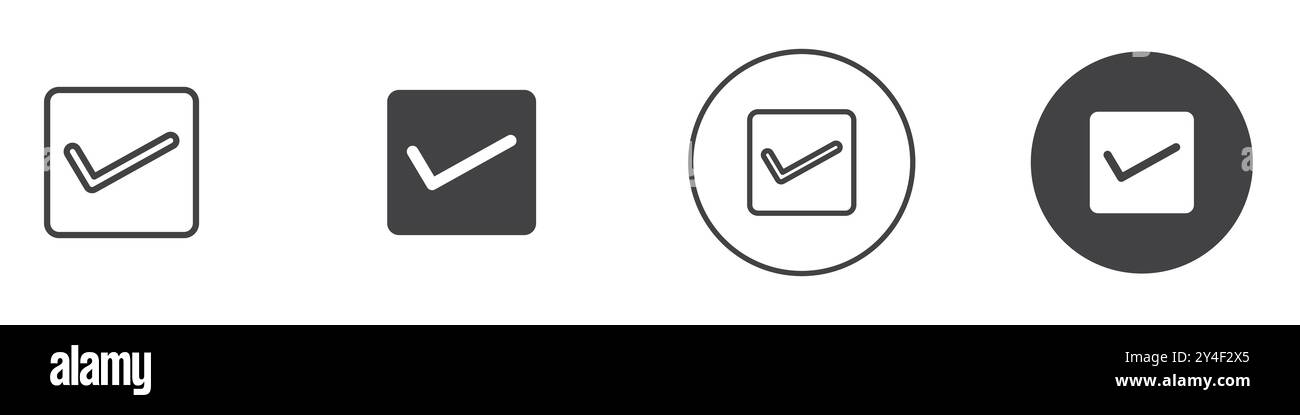 Checkbox icon set in thin line outline style and linear vector sign Stock Vector Image & Art - Alamy