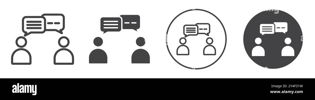 Conversation icon set in thin line outline style and linear vector sign Stock Vector Image & Art ...