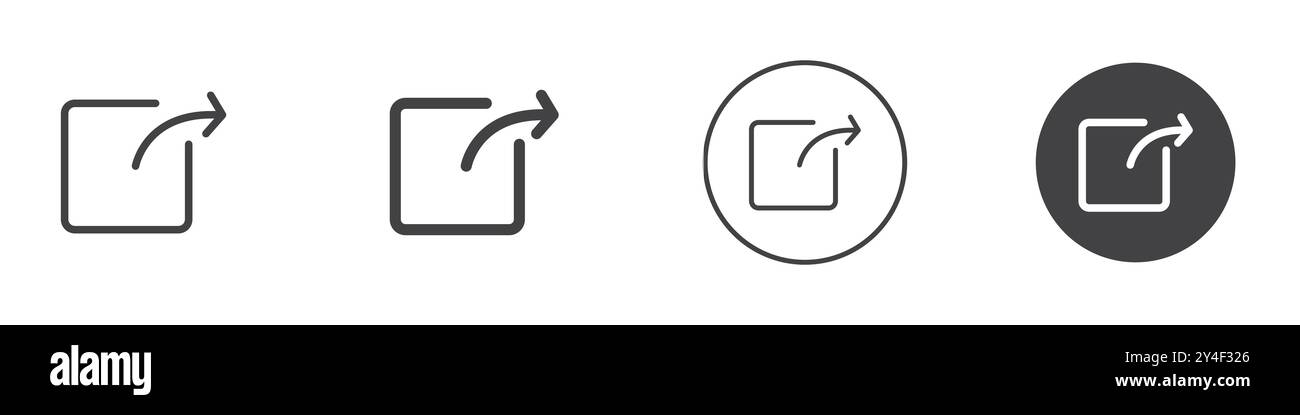 External link icon set in thin line outline style and linear vector sign Stock Vector Image ...