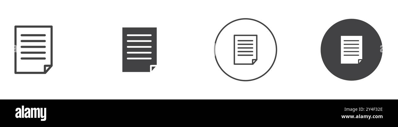 File Icon Set In Thin Line Outline Style And Linear Vector Sign Stock Vector Image And Art Alamy