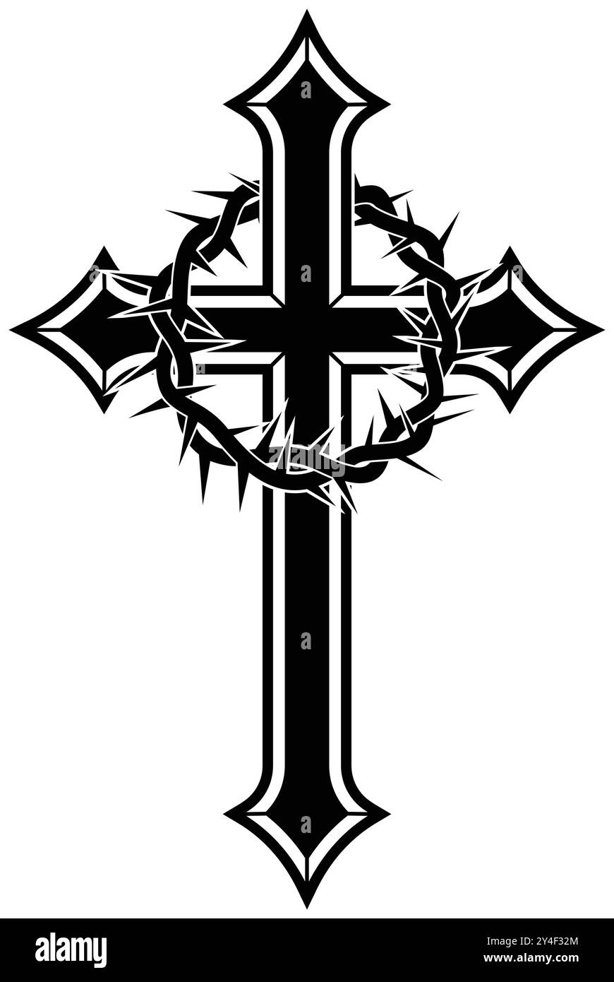 beautiful beveled classic stylized gothic christian cross crucifix with ...