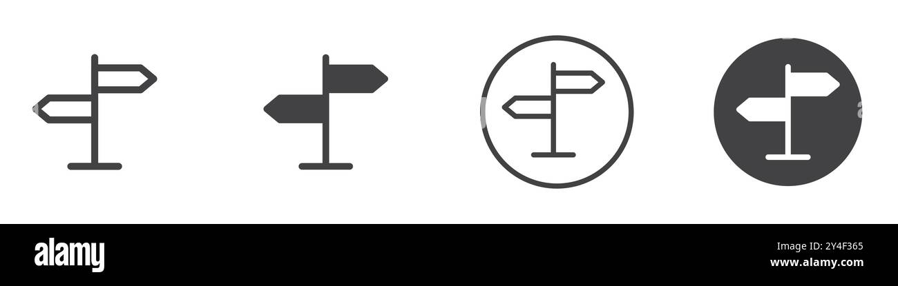 Directions icon set in thin line outline style and linear vector sign Stock Vector Image & Art ...