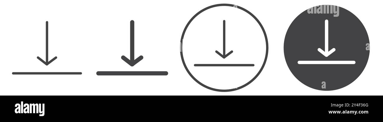 Download Icon Set In Thin Line Outline Style And Linear Vector Sign Stock Vector Image And Art Alamy