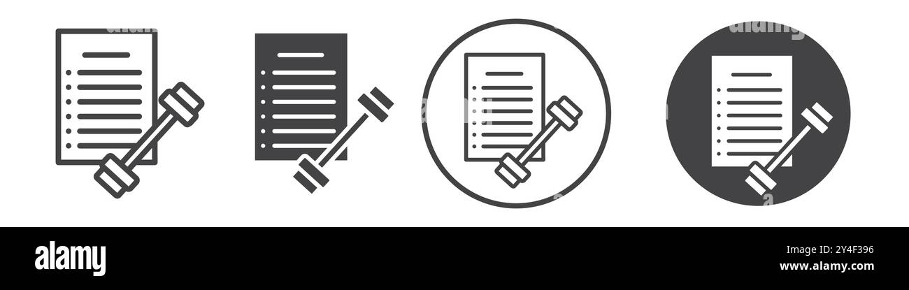 Fitness plan icon set in thin line outline style and linear vector sign ...