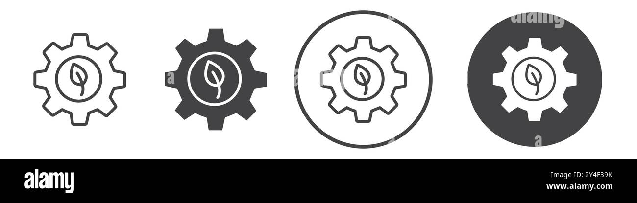 Green technology icon set in thin line outline style and linear vector ...