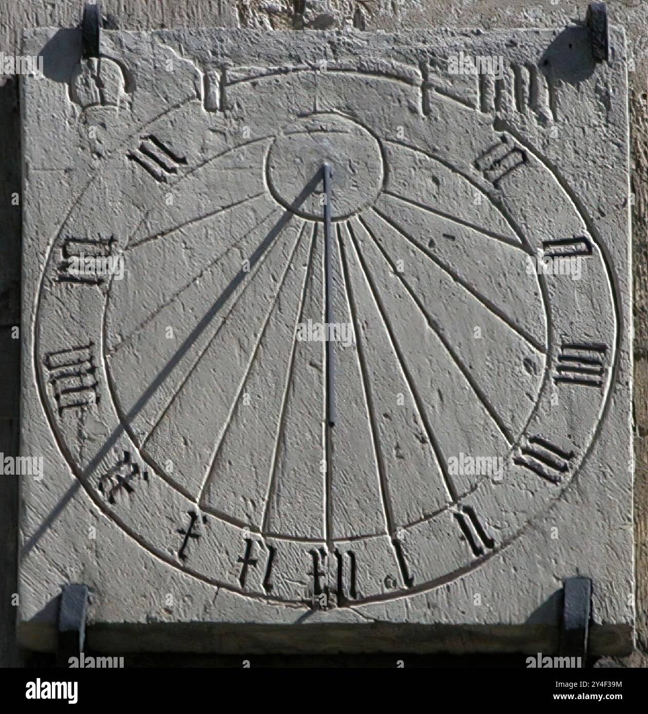 7356. A medieval Sundial from Brunswick Cathedral dating 16th. C Stock ...