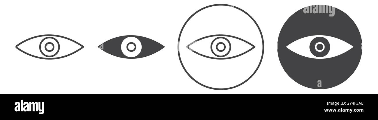 Eye icon set in thin line outline style and linear vector sign Stock Vector Image & Art - Alamy