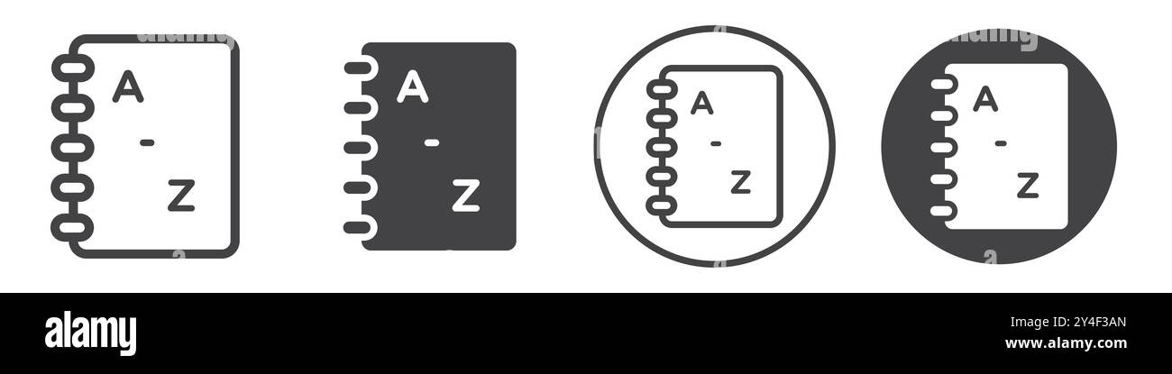 Dictionaries Icon Set In Thin Line Outline Style And Linear Vector Sign Stock Vector Image And Art