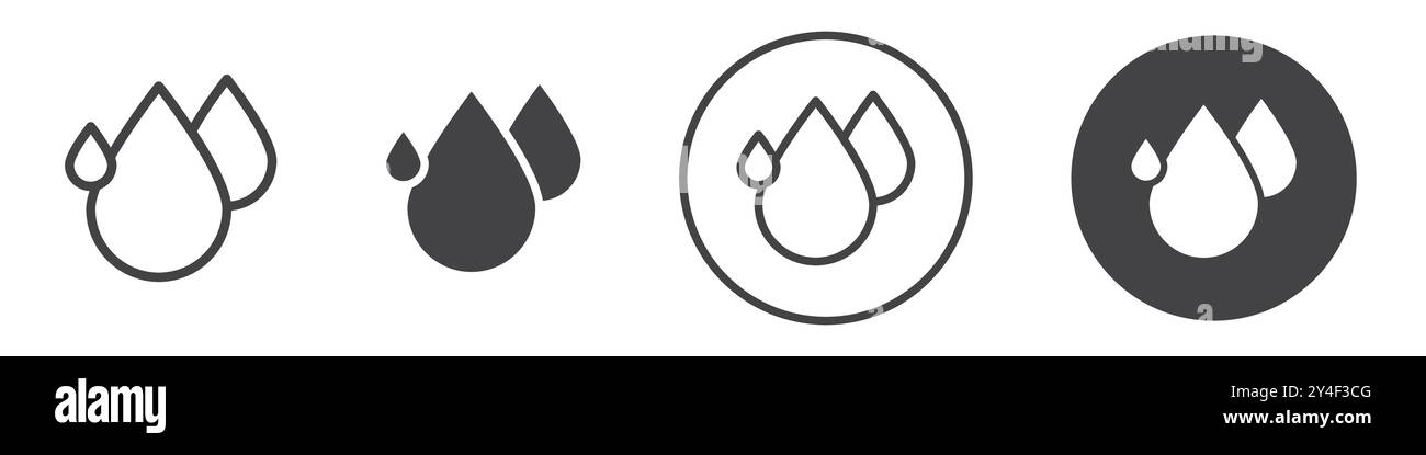 Humidity icon set in thin line outline style and linear vector sign ...