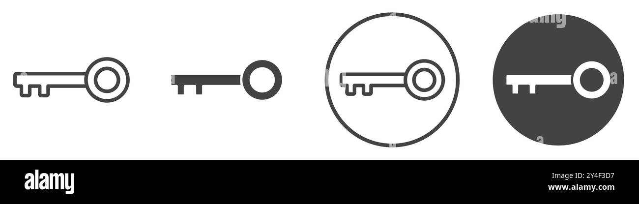 Key Icon Set In Thin Line Outline Style And Linear Vector Sign Stock Vector Image And Art Alamy